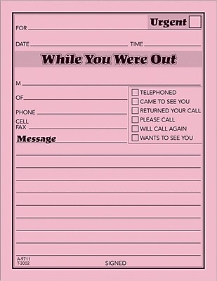 Adams® “While You Were Out” Message Pads | Staples®