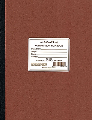 National® Brand Quad Ruled Computation & Lab Notebook, 9-1/4" x 11-3/4 ...