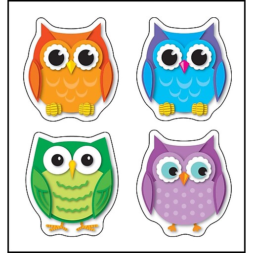 Carson Dellosa Colorful Owls Shape Stickers Staples