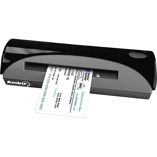 Ambir DocketPORT DP667 Portable Card Scanner, Black | Staples