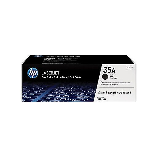 HP 35A Black Standard Yield Toner Cartridge, 2/Pack (CB435D) | Staples