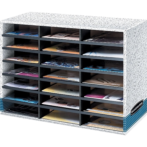 Bankers Box 21 Compartment Literature Organizer, Dove Grey, Letter Size ...