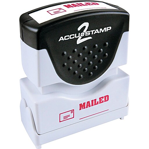 Accu-Stamp Mailed Rectangle, Red Ink, 1 5/8" x 1/2" (COS035586) | Staples