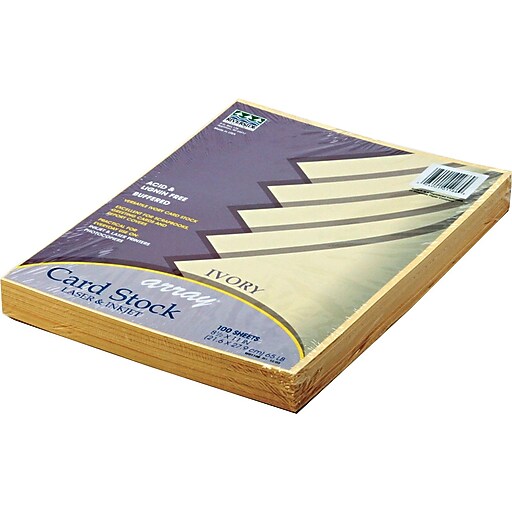 Array 65 lb. Cardstock Paper, 8.5" x 11", Ivory, 100 Sheets/Pack ...