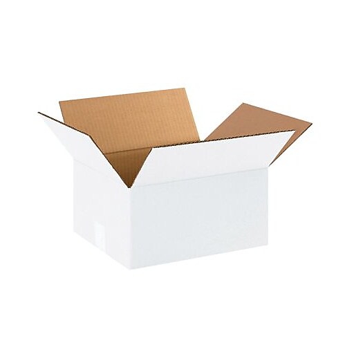 12" x 10" x 6" Shipping Boxes, 32 ECT, White, 25/Bundle (12106W) | Staples