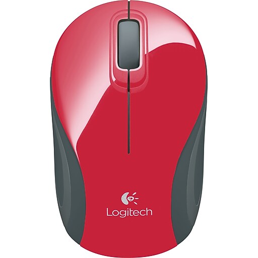 Logitech M187 Mini Wireless Ambidextrous Optical USB Mouse, Red (910 ...
