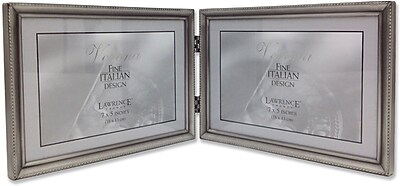 Lawrence Frames 7" x 5" Metal Pewter Hinged Double Picture Frame ...