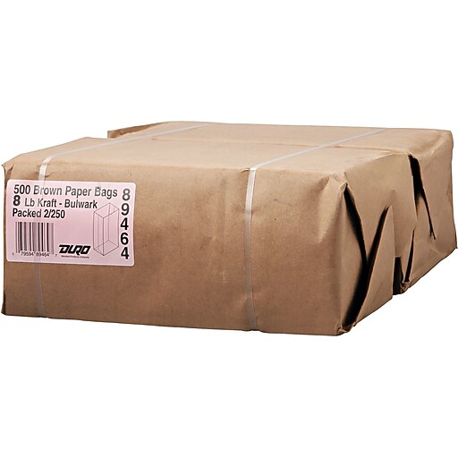 Boardwalk® Kraft Heavy Duty Paper Bag, 57 lb., 12 7/16" H x 6 1/8" W x ...