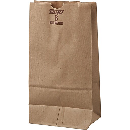 Boardwalk® Kraft Heavy Duty Paper Bag, 50 lb, 11 1/16" H x 6" W x 3 5/8 ...