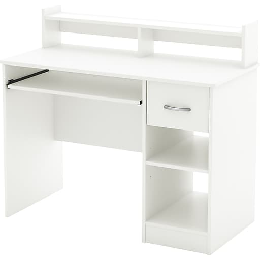 South Shore Axess 41"W Office Desk with Keyboard Tray and Drawer, Pure ...