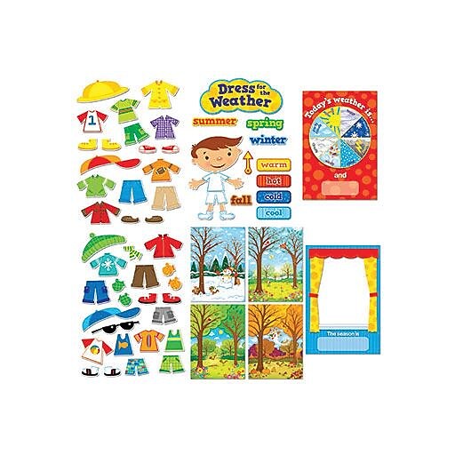 Assorted Publishers Dress for the Weather Bulletin Board Set, 57 pieces ...
