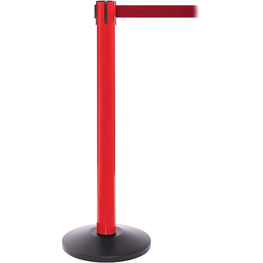 SafetyPro 300 Red Retractable Belt Barrier with 16' Red Belt | Staples