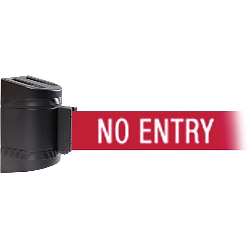 WallPro 300 Black Wall Mount Belt Barrier with 10' Red/White NO ENTRY ...