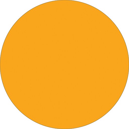 Tape Logic 3" Circle Inventory Label, Fluorescent Orange, 500/Roll ...