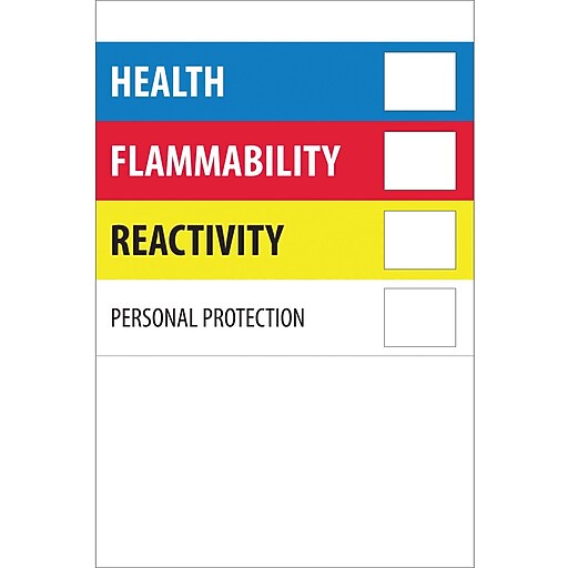 Tape Logic™ Health Flammability Reactivity Regulated Label, 2" x 3 ...