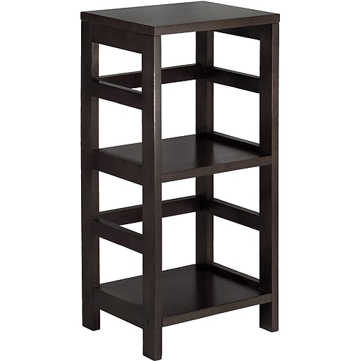 Winsome Leo Solid/Composite Wood 2-Tier Narrow Storage Shelf, Espresso ...