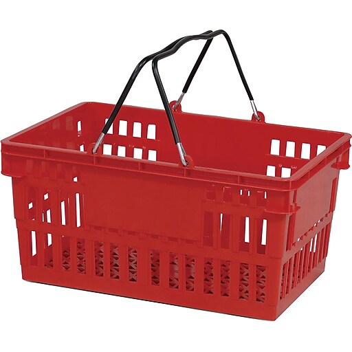 Versacart Wire Handle Hand Basket, 26 Liter, Red, 12 Baskets/Pack (206 ...