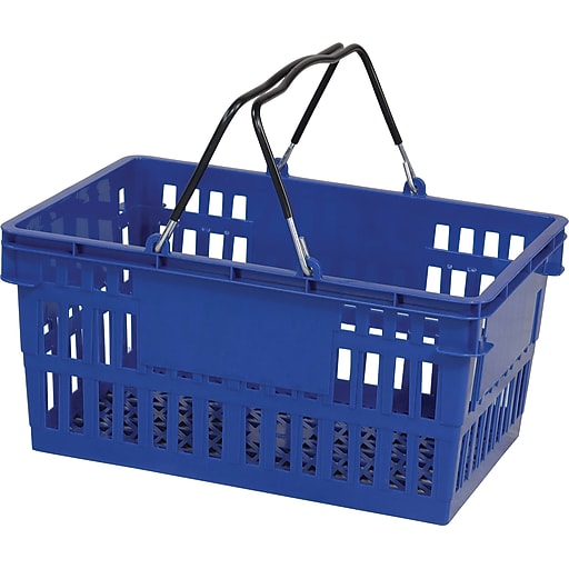 Versacart Wire Handle Hand Basket, 26 Liter, Dark Blue, 12 Baskets/Pack ...