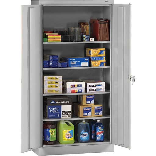 Tennsco 72" Steel Storage Cabinet with 5-Shelves, Light Grey (7224-LGY ...