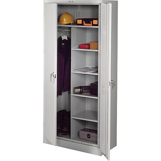 Tennsco Deluxe Combination Storage Cabinet, 6-Shelf, 1 Closet, Light ...