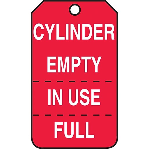 Accuform 5 3/4" x 3 1/4" PF-Cardstock Cylinder Tag "CYLINDER EMPTY IN ...