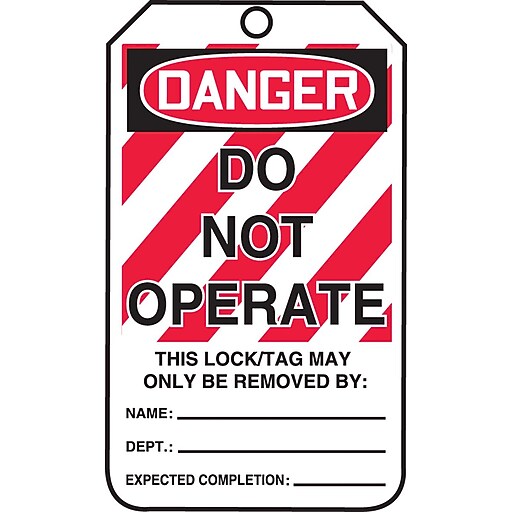 Accuform 5 3/4" x 3 1/4" PF-Cardstock Lockout Tag "DANGER..OPERATE ...