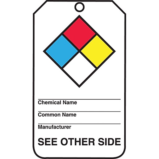 Accuform RP-Plastic Hazardous Material Tag "NFPA Diamond..", Blue/Red ...