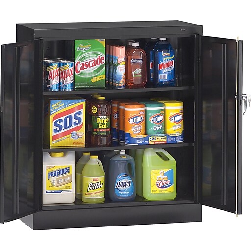 Tennsco Standard Counter-Height Storage Cabinet with 3-Shelves, Black ...