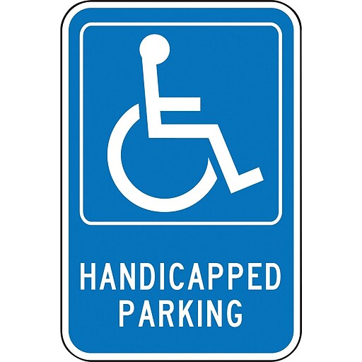 Accuform Reflective "HANDICAPPED PARKING" Parking Sign, 18" x 12 ...