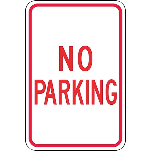 Accuform Reflective "NO PARKING" Parking Sign, 18" x 12", Aluminum ...