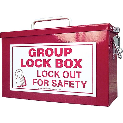 Accuform Steel Portable Group Lock Box, Red (KCC615) | Staples