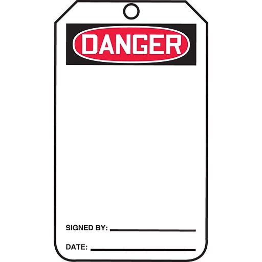 Accuform 5 3/4" x 3 1/4" Cardstock Blank Front & Back Tags "DANGER ...
