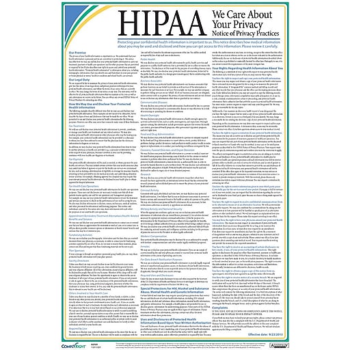 ComplyRight™ HIPAA Notice of Privacy Practices Poster (A2123) | Staples