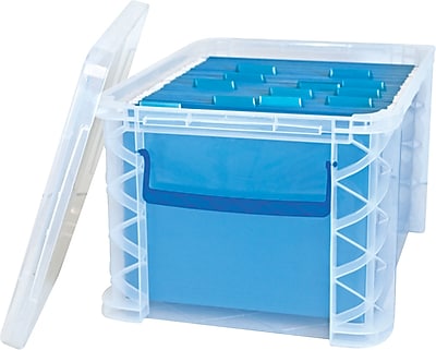 Advantus Super Stacker® File Box, Clear, 11 1/4"H x 14 1/4" W x 17 3/4 ...
