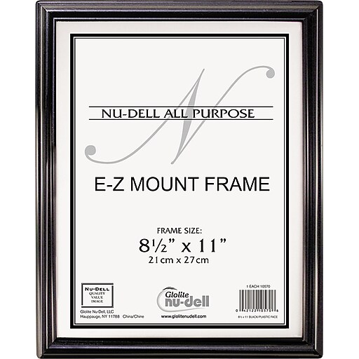 EZ Mount Document Frame, Plastic, 8 1/2 x 11, Black | Staples