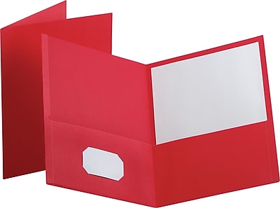 Staples® School Grade 2 Pocket Folder, Red, 25/Box | Staples®