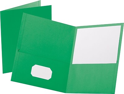 Staples School Grade 2 Pocket Folder, Green, 25/Box (50753/27533-CC ...
