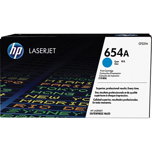 HP 654A Cyan Standard Yield Toner Cartridge (CF331A) | Staples