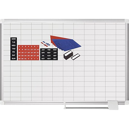 Bi-Office Steel Dry-Erase Whiteboard, Aluminum Frame, 3' x 2 ...