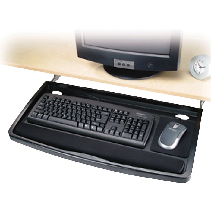 Staples under desk keyboard tray store