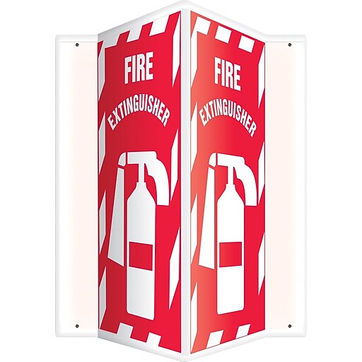 Accuform Fire Extinguisher Projection Sign, White/Red, 24"H x 12"W ...