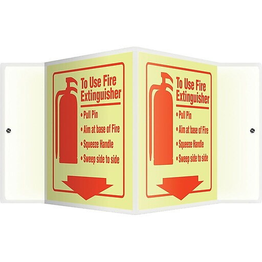 Accuform To Use Fire Extinguisher Projection Sign, Red, 6"H x 5"W ...