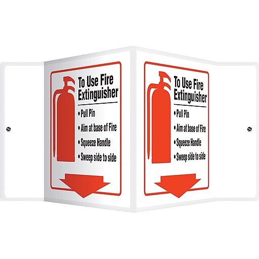 Accuform To Use Fire Extinguisher Projection Sign, Red/Black/White, 6"H ...