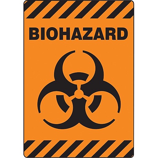 Accuform Slip-Gard BIOHAZARD Border Floor Sign, Black/Orange, 20"H x 14 ...