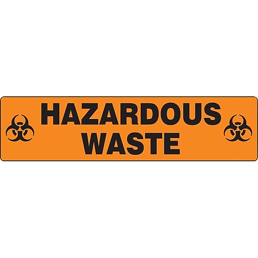 Accuform Slip-Gard HAZARDOUS WASTE Border Floor Sign, Black/Orange, 6"H ...