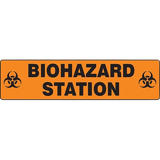 Accuform Slip-Gard BIOHAZARD STATION Border Floor Sign, Black/Orange, 6 ...