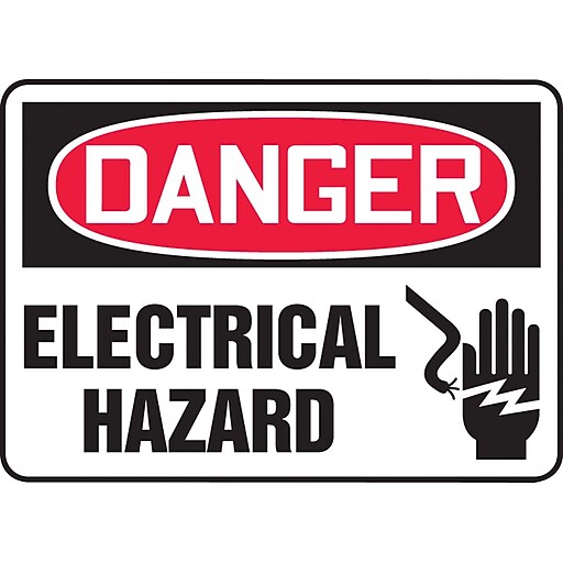 Accuform Safety Sign, DANGER ELECTRICAL HAZARD, 10" x 14", Plastic ...