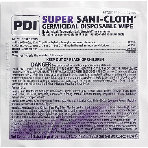 PDI Super Sani-Cloth Disinfecting Wipes, Clean Scent, 50 Wipes ...