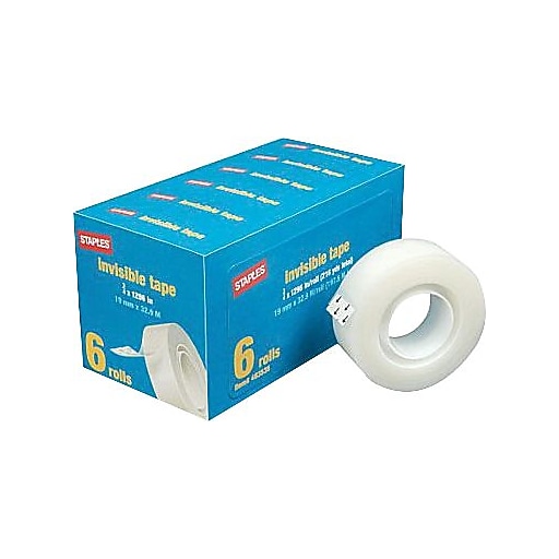 Staples® Invisible Clear Tape Refill, 0.75" x 36 yds., 1" Core ...