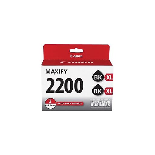 Canon 2200 XL, Black High Yield Ink Cartridge, 2/Pack (9255B006) | Staples